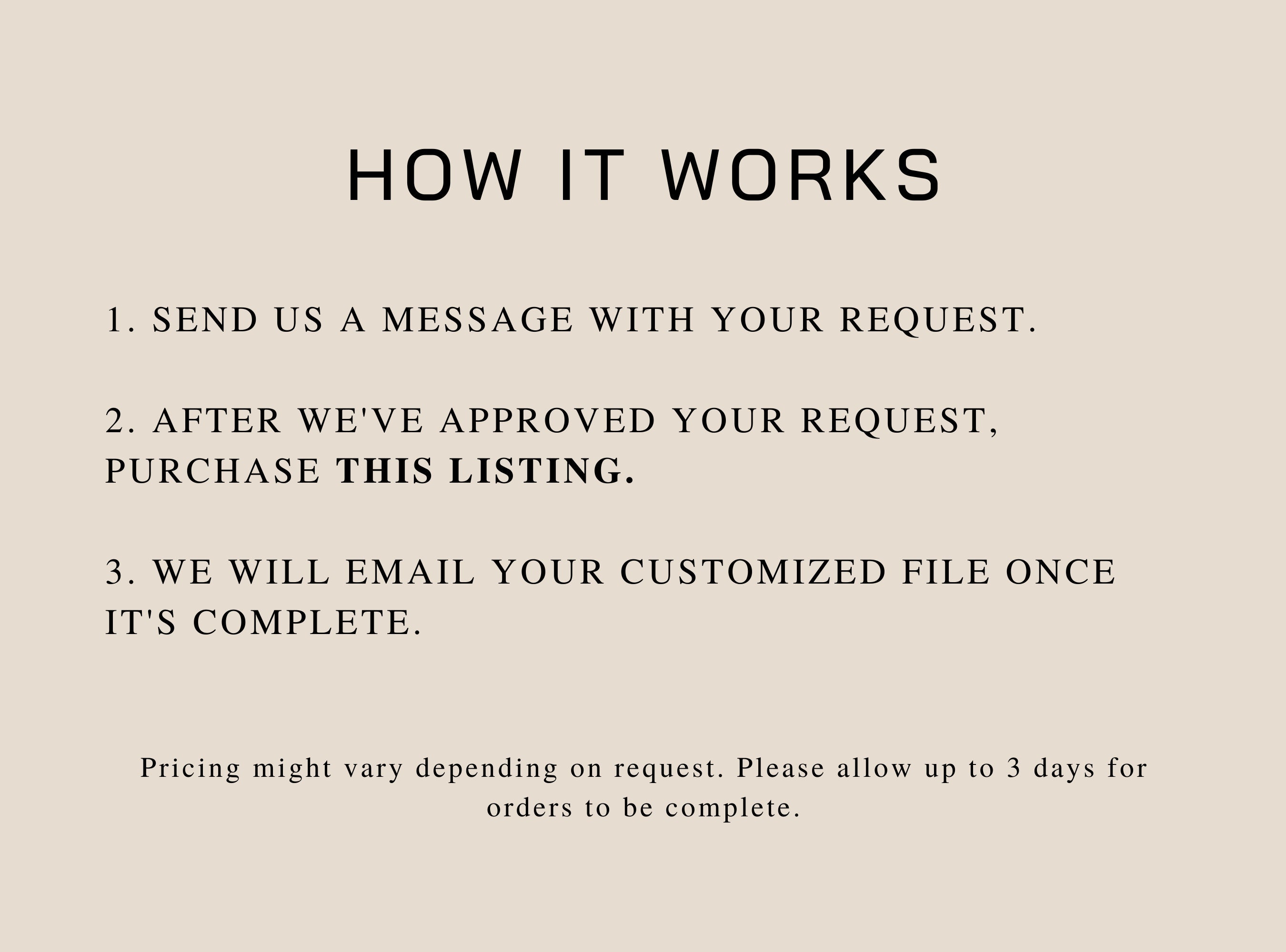 Custom Digital Design Order DIGITAL FILE ONLY. Please - Etsy