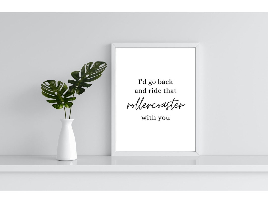 Rollercoaster Song Lyric Poster | DIGITAL DOWNLOAD | Poster Print | I'd ...