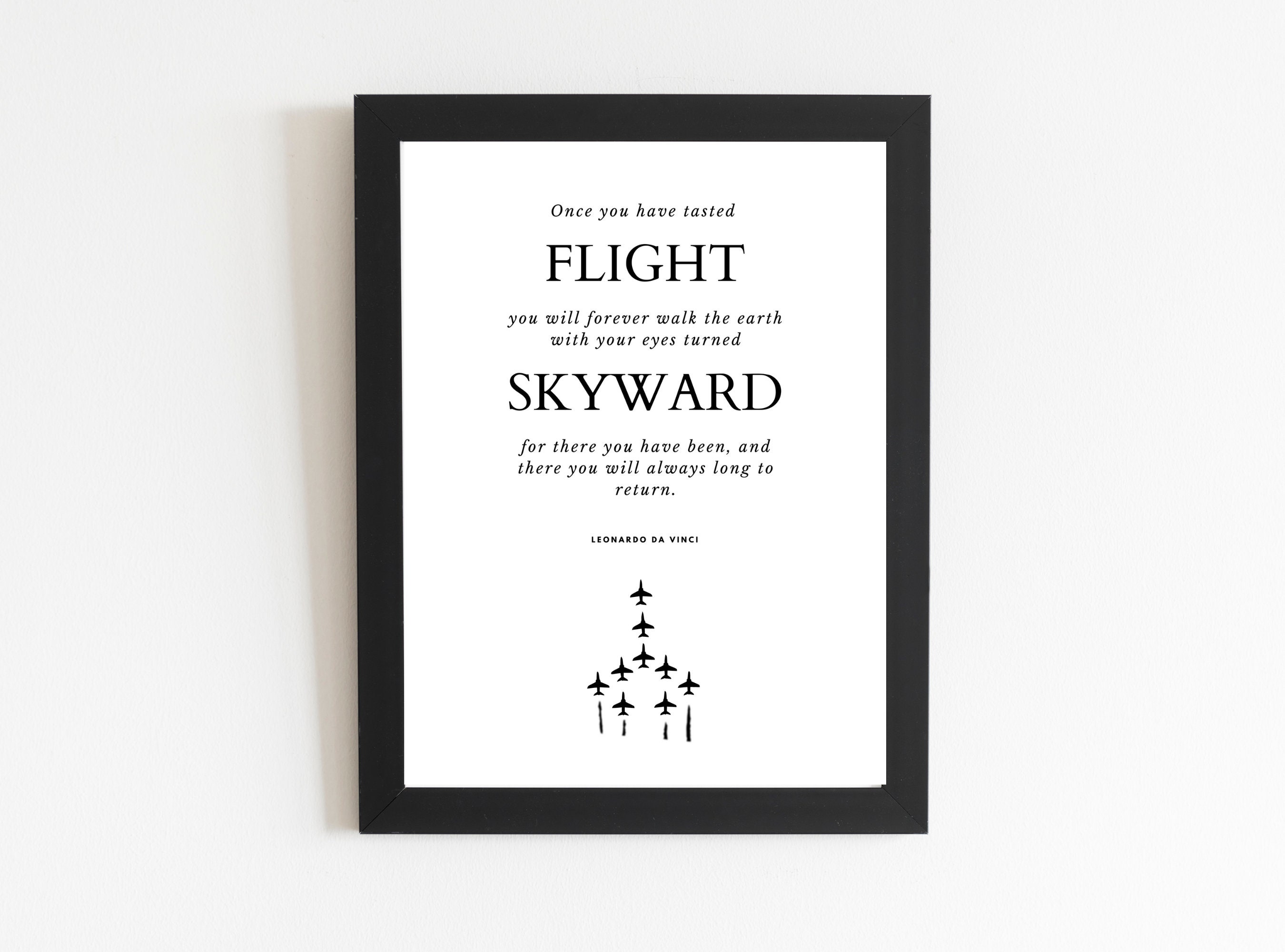 Aviation Quote "once You Have Tasted Flight" | DIGITAL DOWNLOAD | Pilot ...