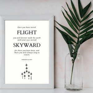 Aviation Quote "once You Have Tasted Flight" | DIGITAL DOWNLOAD | Pilot ...