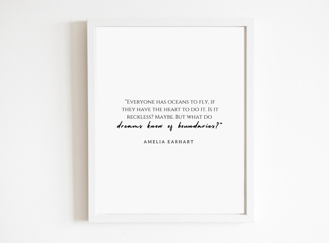 Aviation Poster: "what Do Dreams Know of Boundaries?" Amelia Earhart ...
