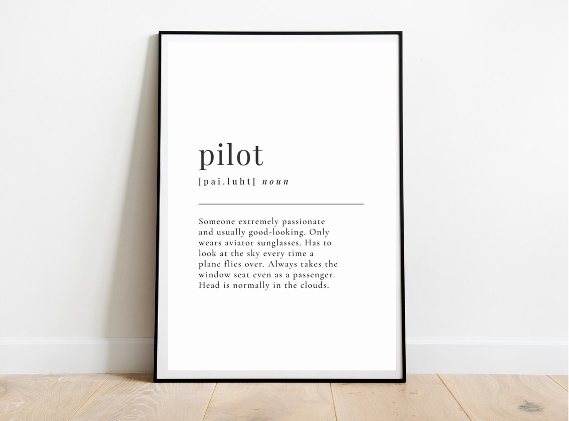 Pilot Definition Poster | DIGITAL DOWNLOAD ONLY | Poster Print | Wall ...