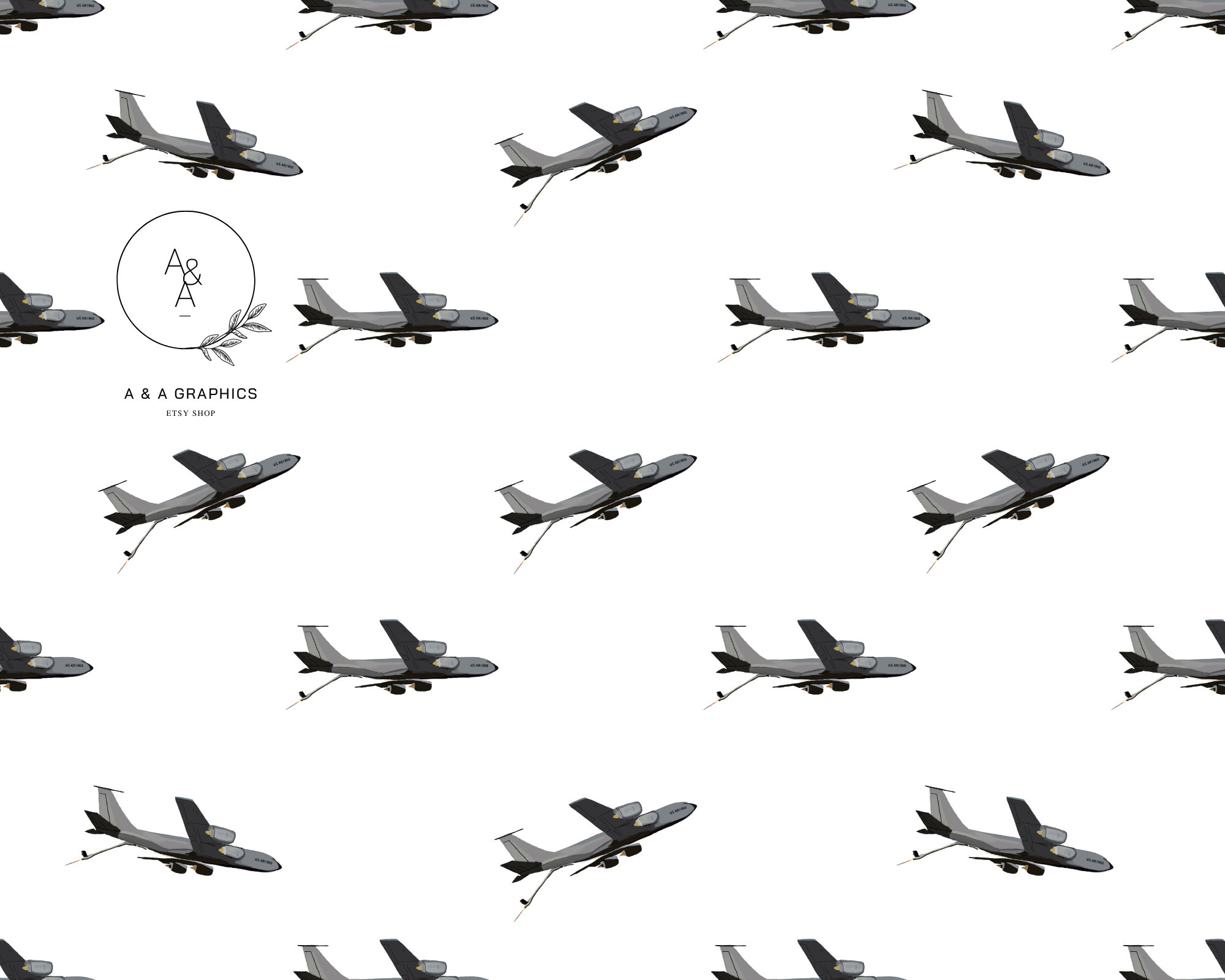 KC-135 Stratotanker Seamless Pattern | Air Force Pattern | Digital ...