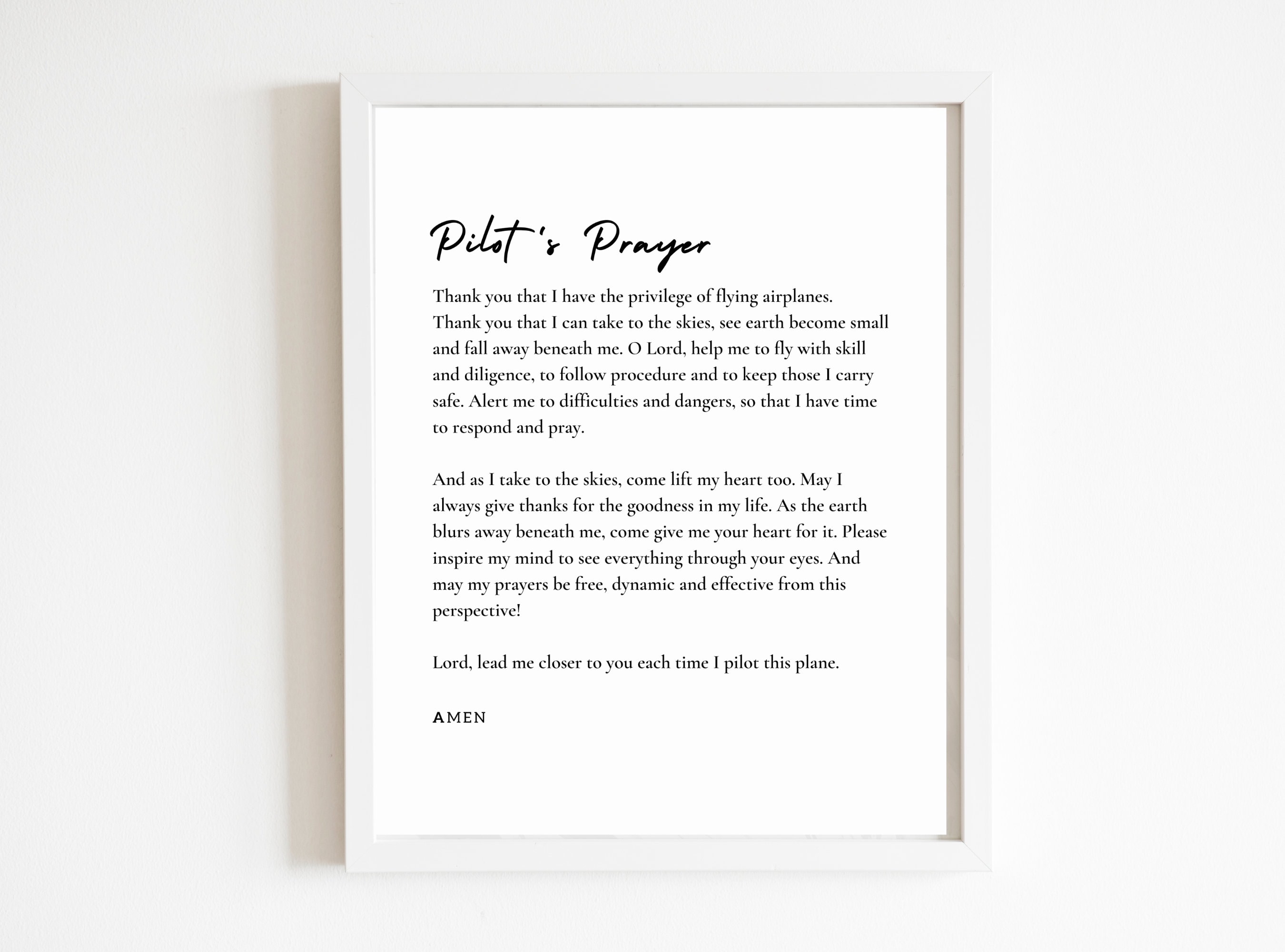 Pilot's Prayer | DIGITAL DOWNLOAD | Pilot Gift | Graduation | Prayer ...