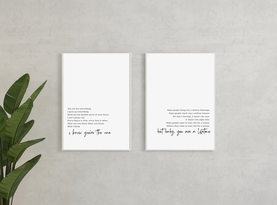 Lifetime Song Lyrics DIGITAL FILE ONLY Wedding Lyrics - Etsy