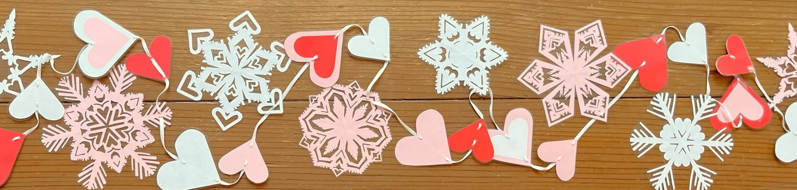 Valentine's Day Paper Snowflake & Heart Garland - Etsy