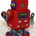TIN TOY ROBOT Wind up Retro Collectible Mini Robot Red - Etsy