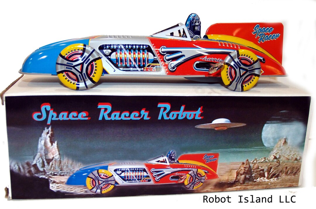 Robby the Robot Space Racer Wind up Tin Toy Retro Collectible - USA ...