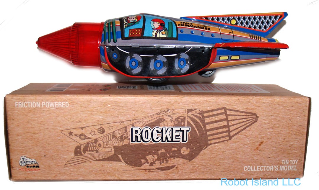 Tin Toy Rocket Space Toy Friction Power Vintage Style Toy SALE! - Etsy