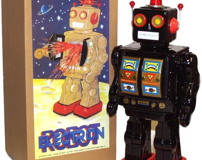 Blue Radar Robot Tin Toy - Etsy UK