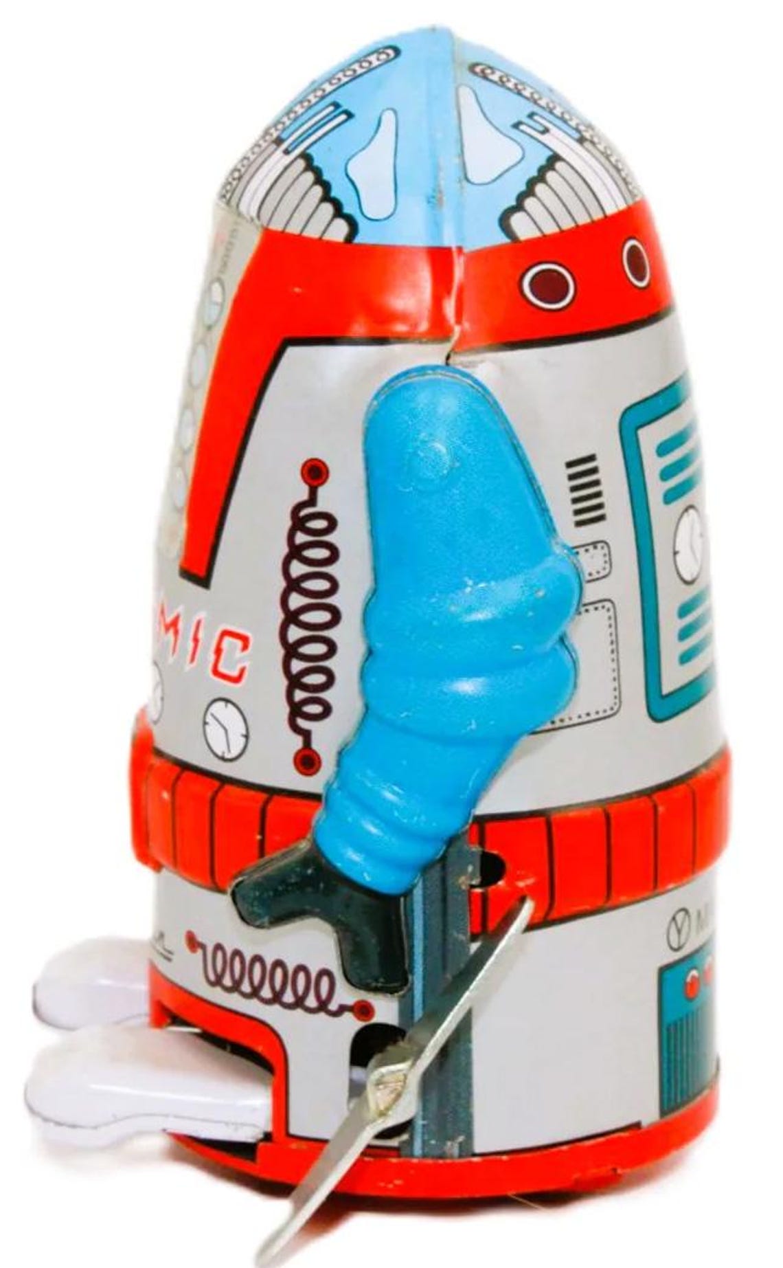 Mr. Atomic Robot Windup Tin Toy A/k/a Cragstan Mr. Atomic Silver - Etsy