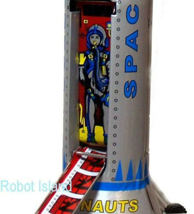 MS378 Vintage Spaceship Skyexpress Friction Powered Rocket Ship Retro ...