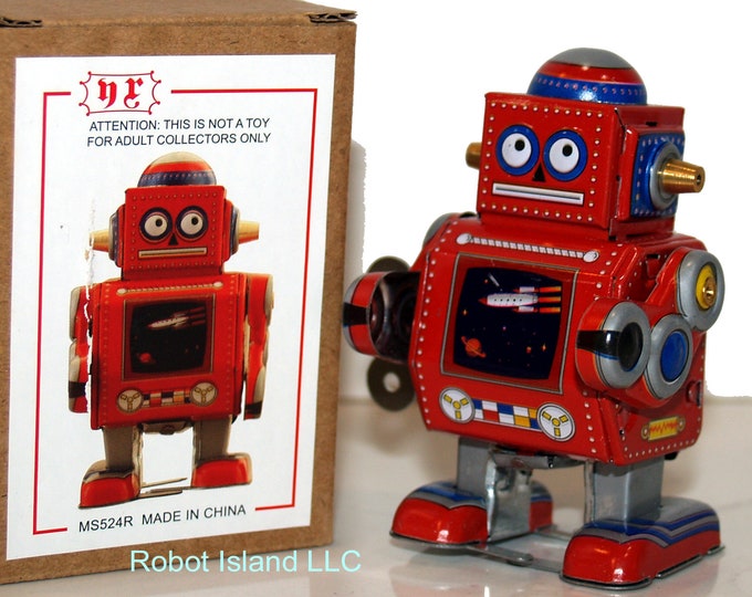 TIN TOY ROBOT Wind up Retro Collectible Mini Robot Red-sale! - Etsy