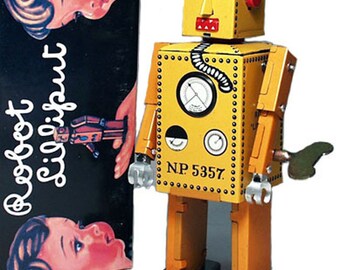 Blue Radar Robot Tin Toy - Etsy UK