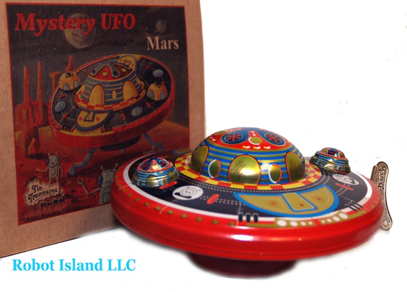 Mars Quest Flying Saucer Tin Toy Windup Mars Attacks - Etsy