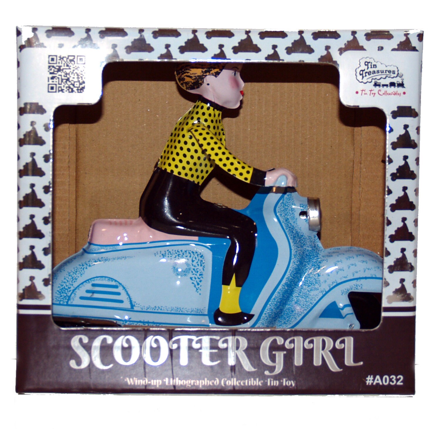Tin Toy Scooter Girl Girl on Scooter Scooter Blue - Etsy