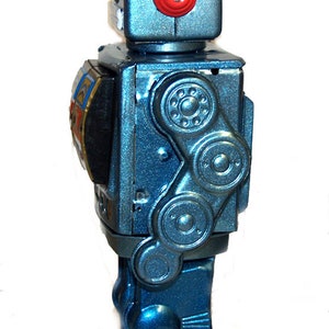 ME100 Robot Tin Toy Battery Operated Rotatomatic BLUE SALE - Etsy