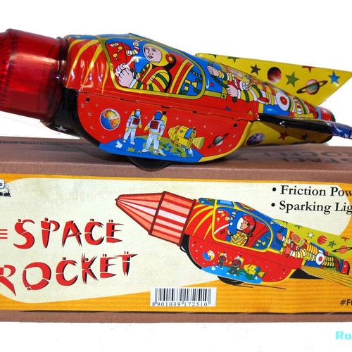 Tin Toy Rocket Space Toy Friction Power Vintage Style Toy - Etsy