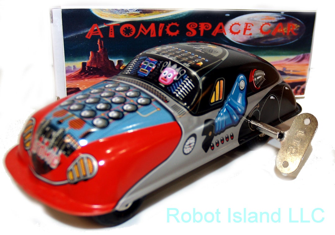 Mr. Atomic Robot Space Race Car Windup Tin Toy-sale-usa SELLER - Etsy