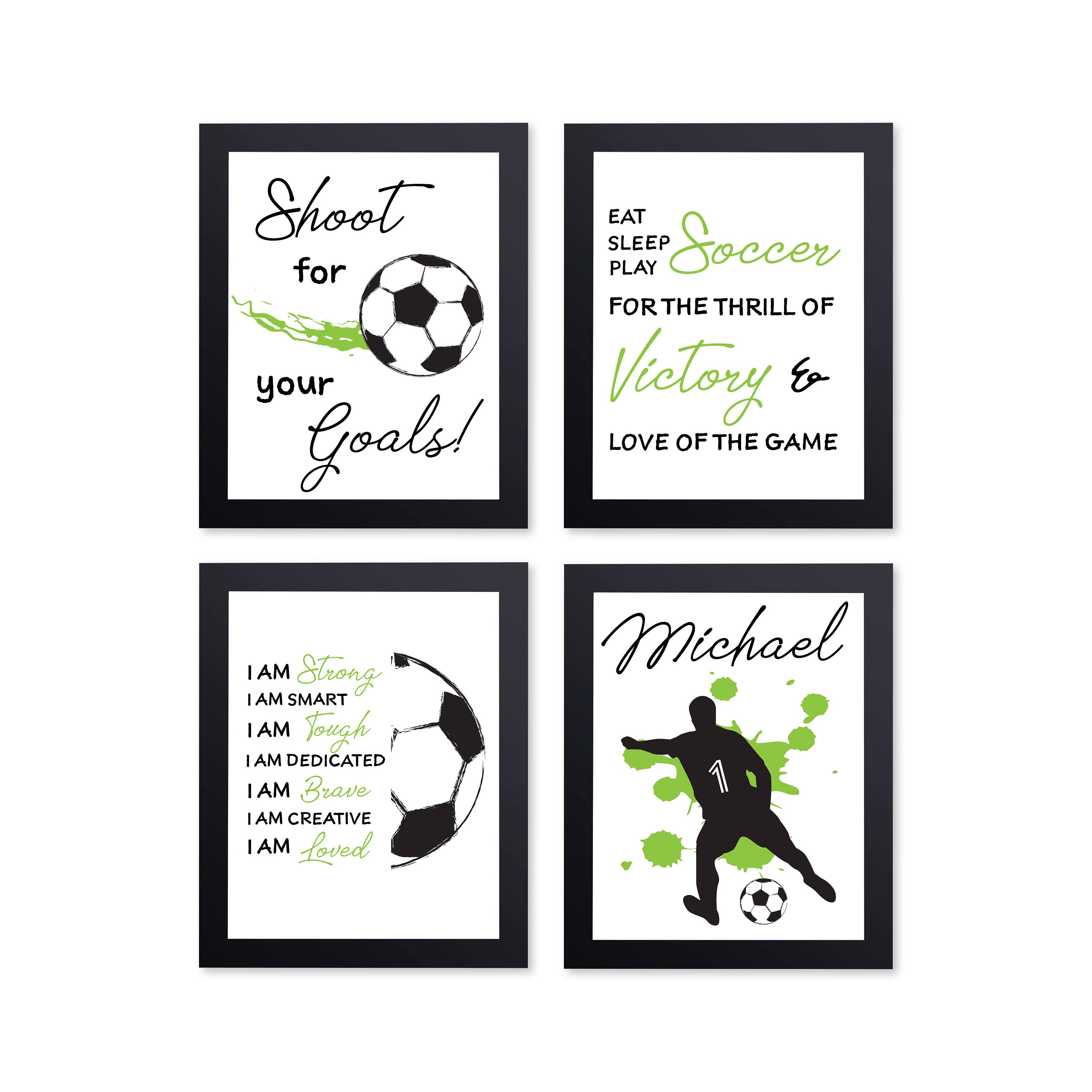 Kalianii Personalized Soccer Kids Room Wall Decor, Sports Decoration ...