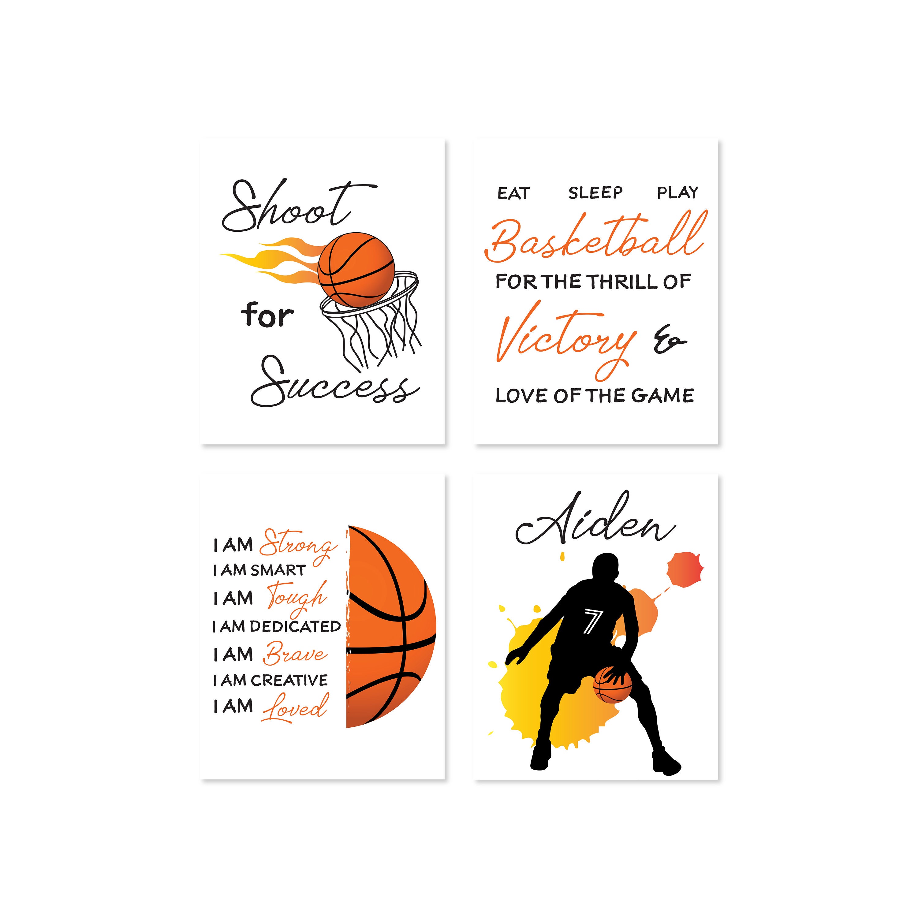 Personalized Basketball Kids Room Wall Decor, Sports Decoration ...
