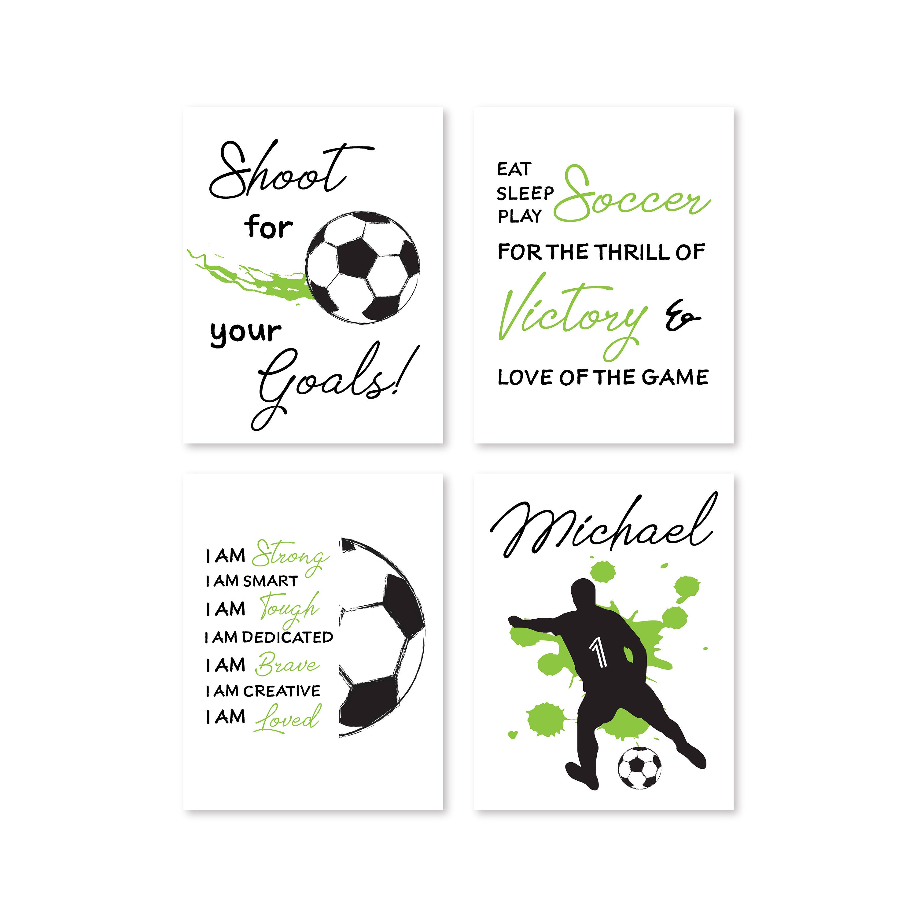 Kalianii Personalized Soccer Kids Room Wall Decor, Sports Decoration ...