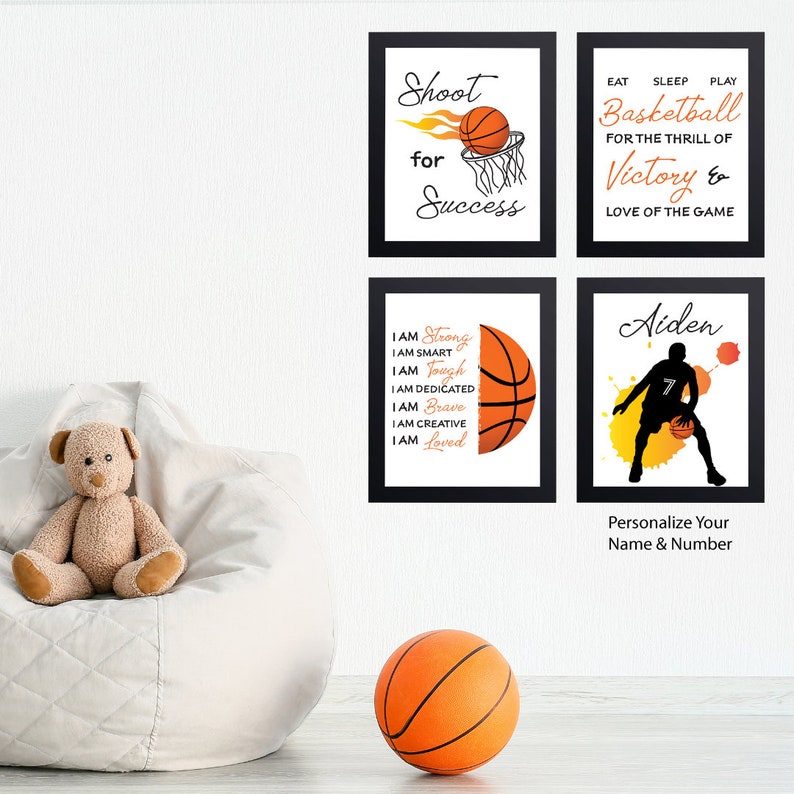 Personalized Basketball Kids Room Wall Decor, Sports Decoration ...