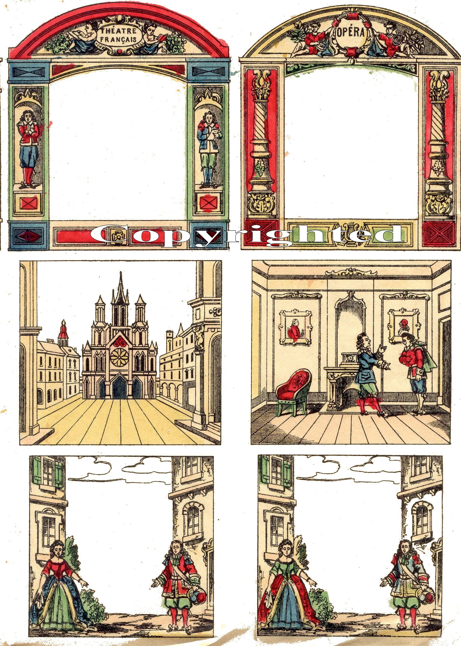 Antique 'little Theatres' Paper Toy Models Set 2x Printable Sheets to ...