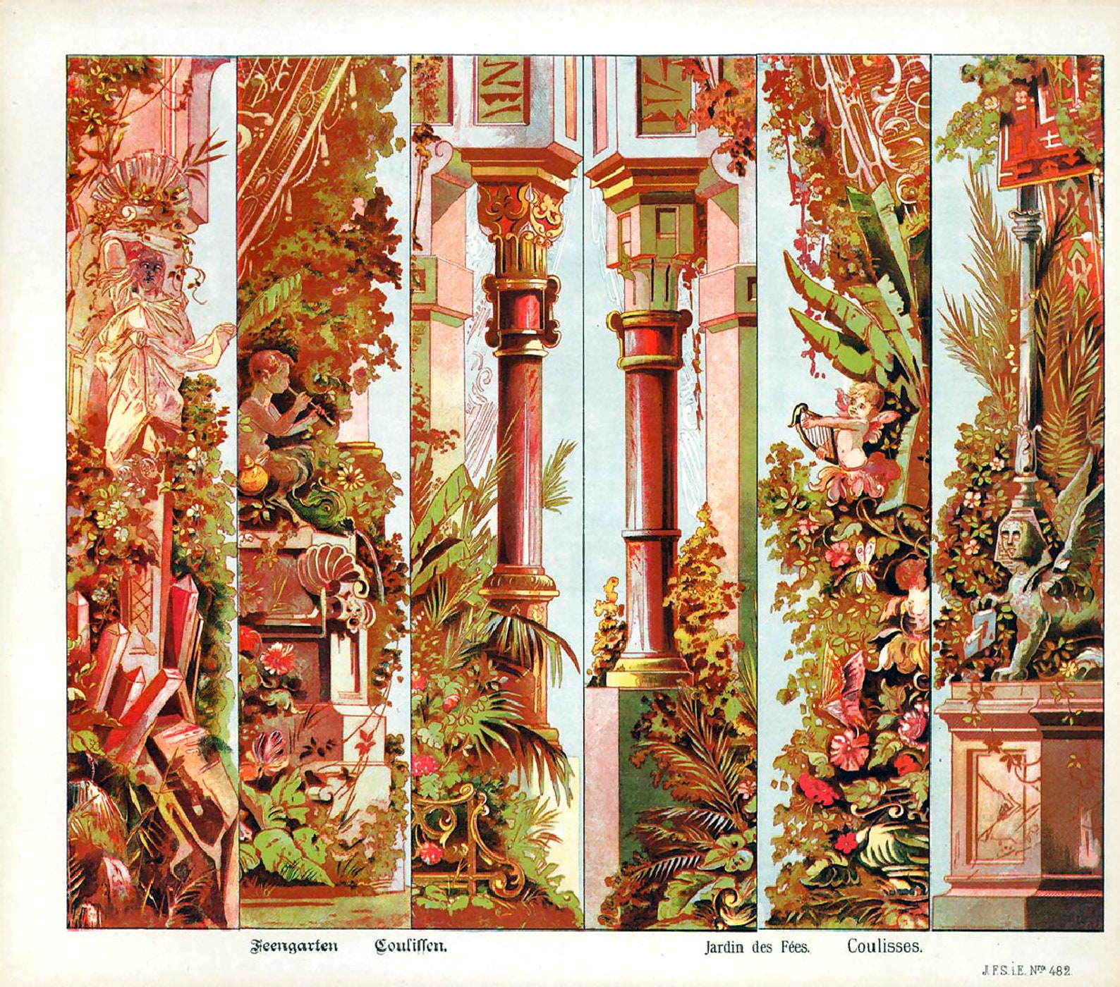 100 Assorted Antique Paper Toy Theatre SIDE SCENE Printable Images ...