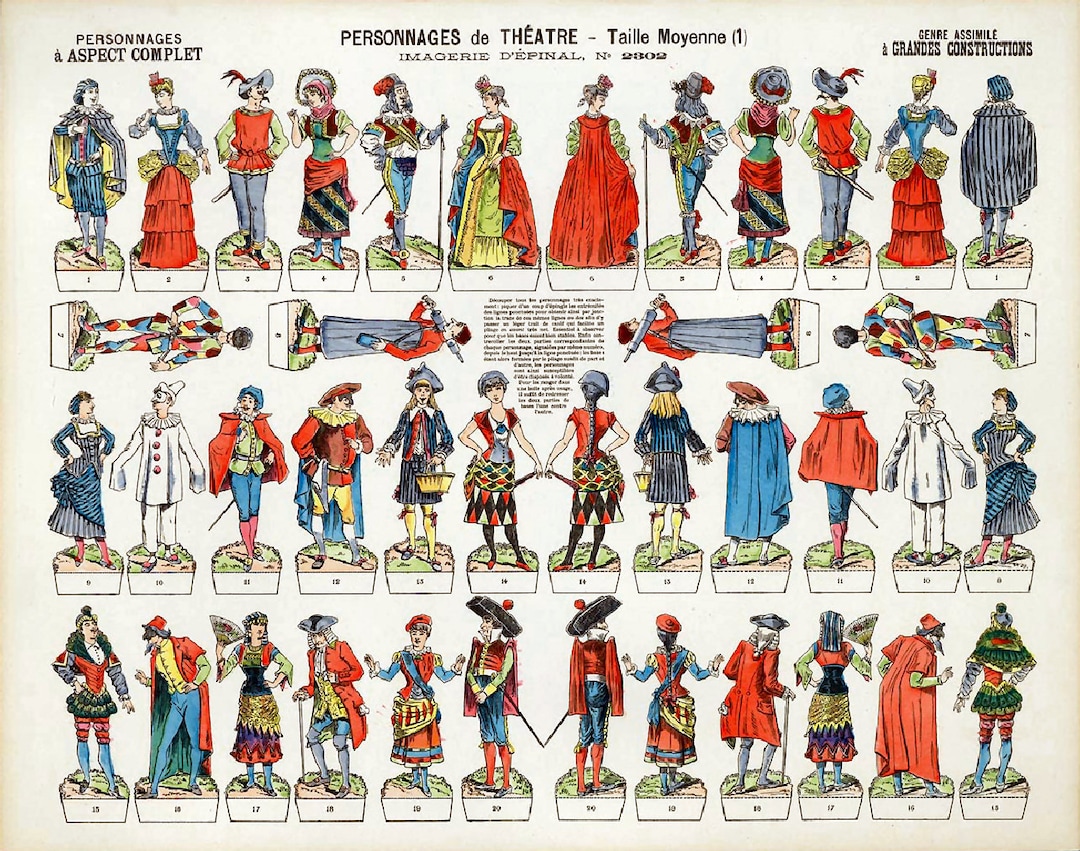 200 Antique Paper Toy Theatre CHARACTER SHEETS Images Download - Etsy