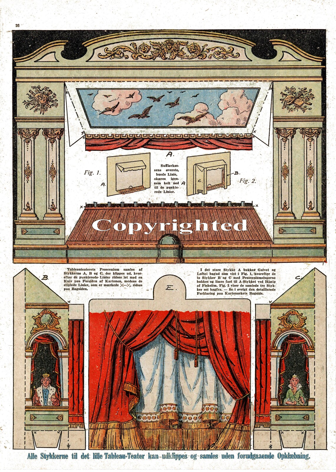 Antique 'theatre Scenes' Paper Toy Theatre 3-sheet Printables Set to ...