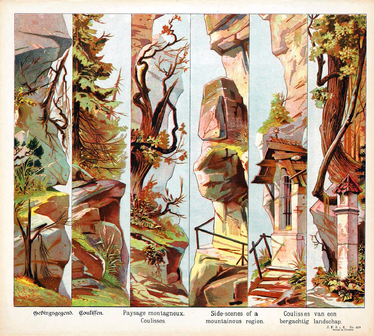 100 Assorted Antique Paper Toy Theatre SIDE SCENE Sheets of - Etsy