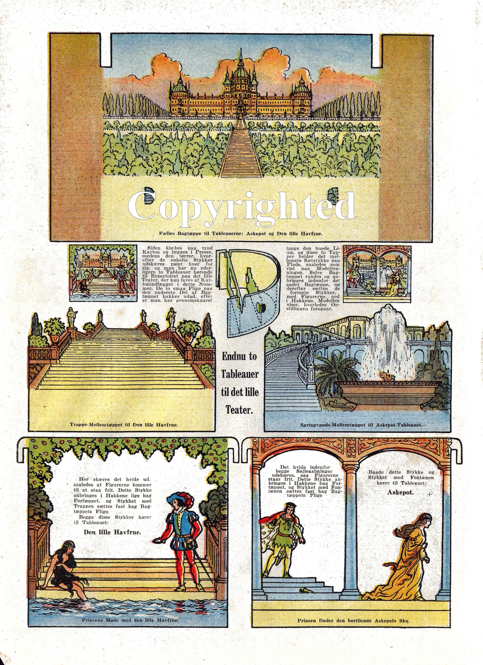 Antique 'theatre Scenes' Paper Toy Theatre 3-sheet Printables Set to ...