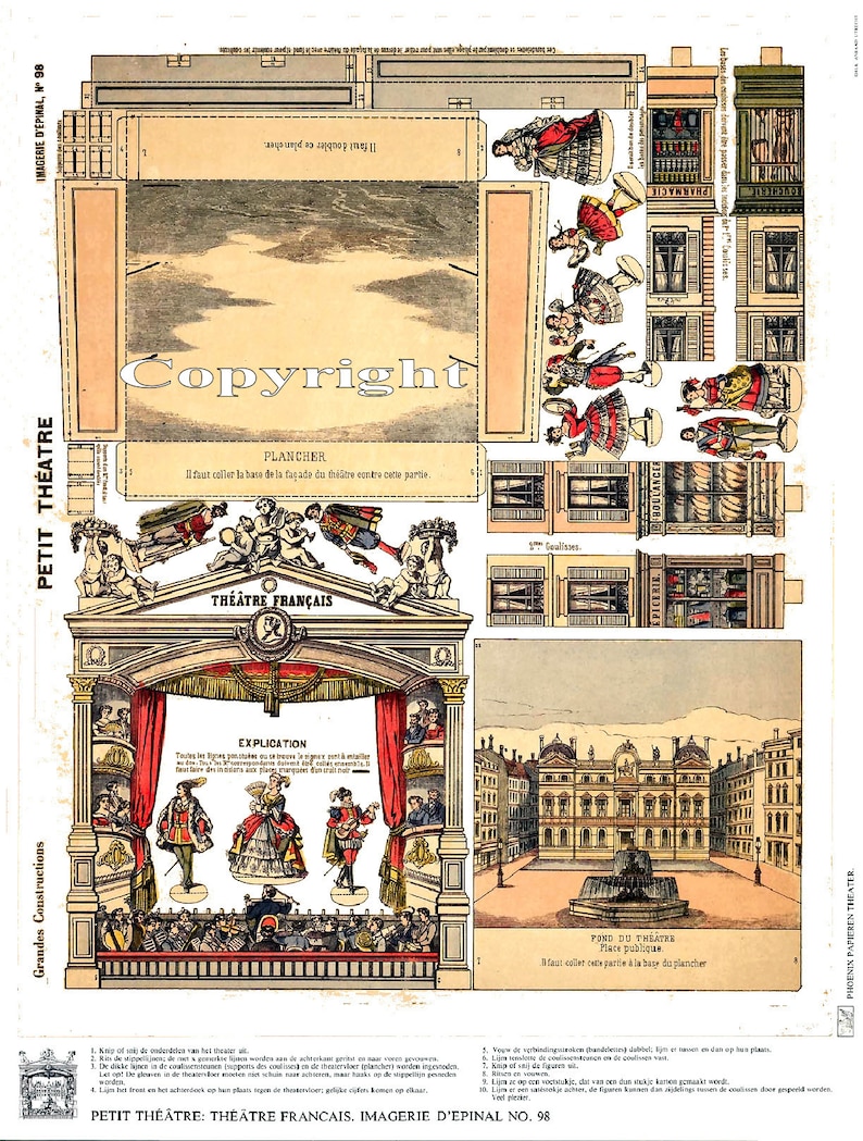 Antique 'petit Theatre' Paper Toy Theatre Diorama 2 Printable Sheet to ...