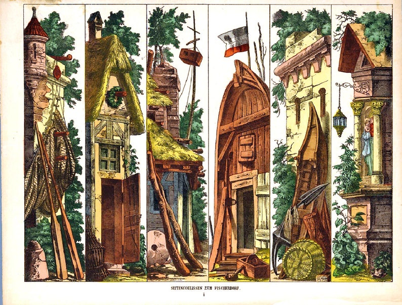 100 Assorted Antique Paper Toy Theatre SIDE SCENE Sheets of - Etsy