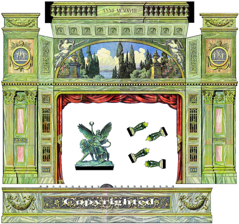 Antique Paper Toy Theatre Diorama PRINTABLE SHEET to Cut & Assemble ...