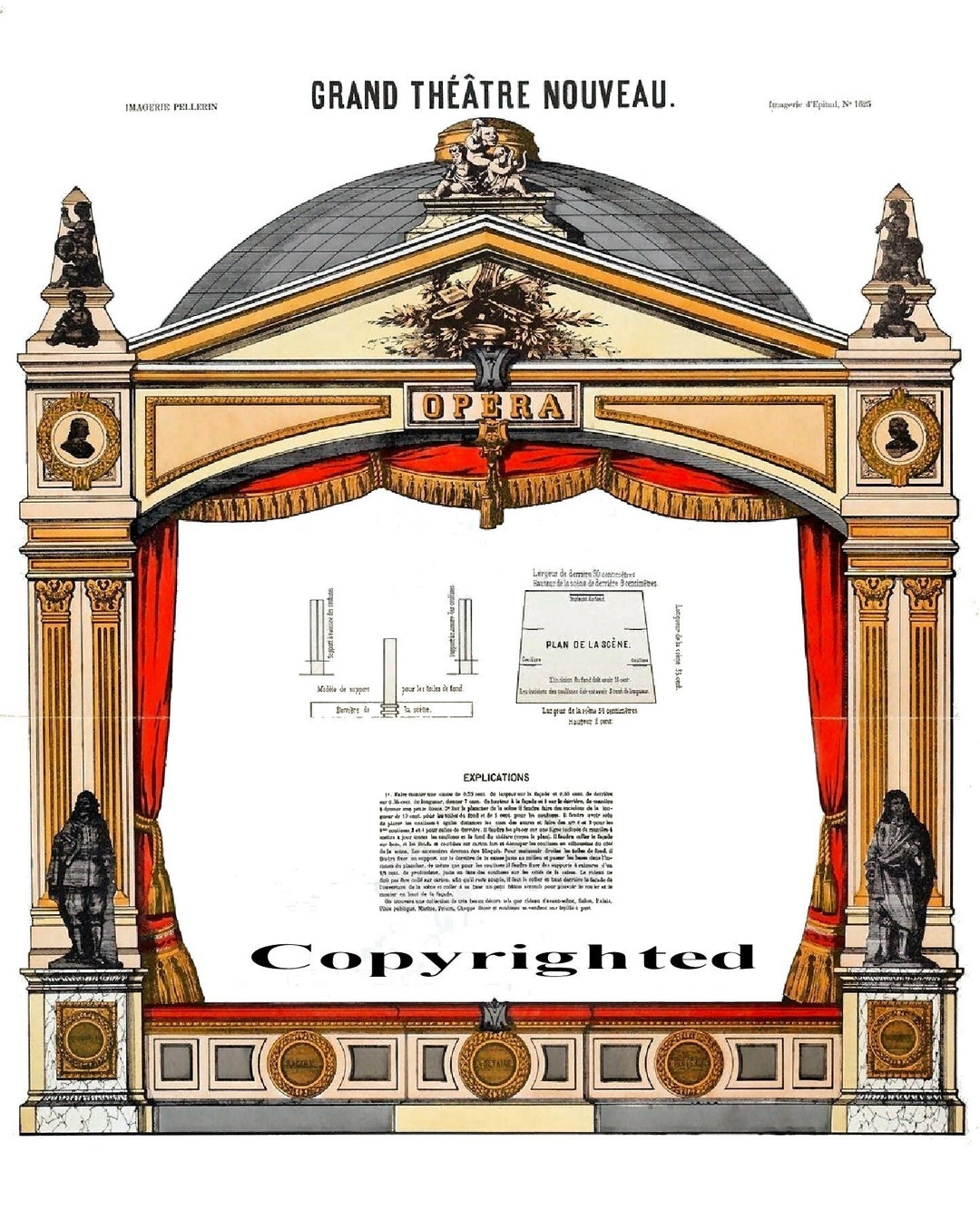 Antique 'grand Theatre' Paper Toy Theatre Printable Sheet to Cut and ...