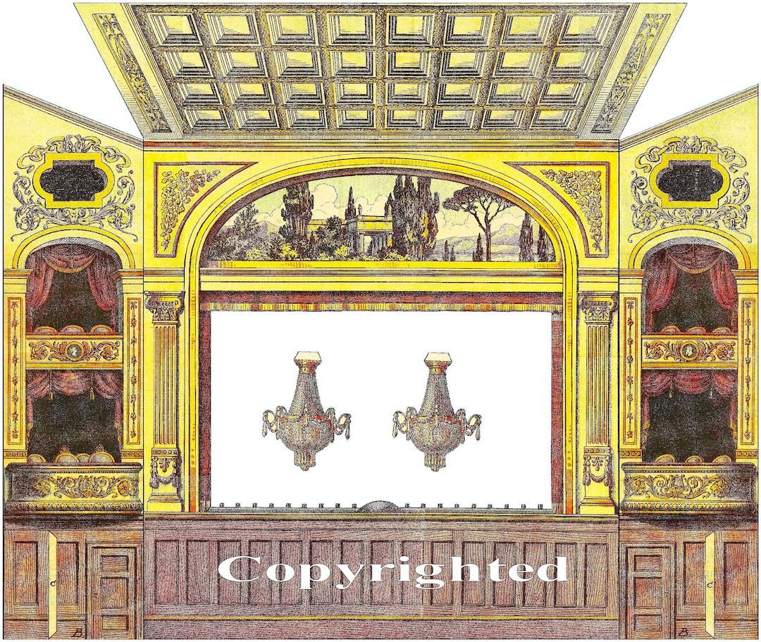 Antique Paper Toy Theatre Diorama PRINTABLE SHEET to Cut & Assemble ...