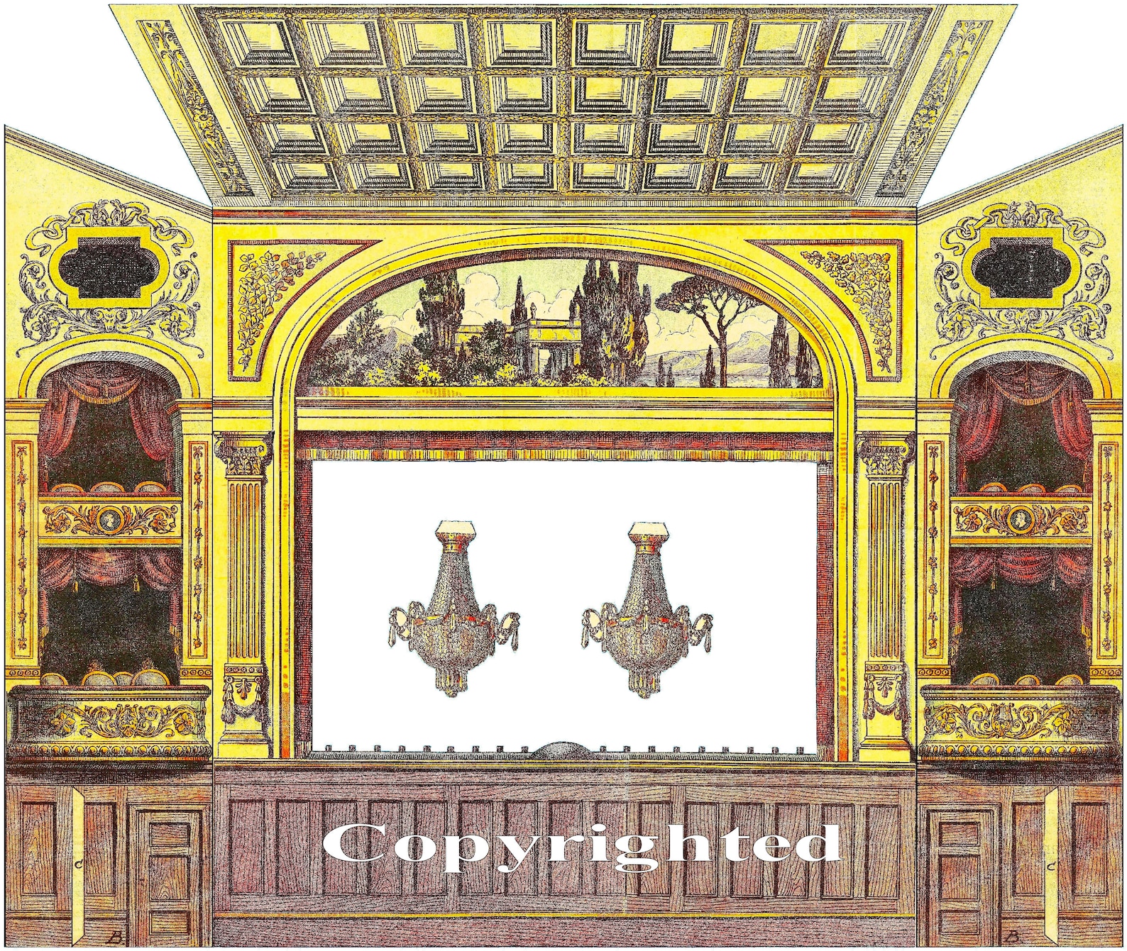 Antique Paper Toy Theatre Diorama PRINTABLE SHEET to Cut & Assemble ...