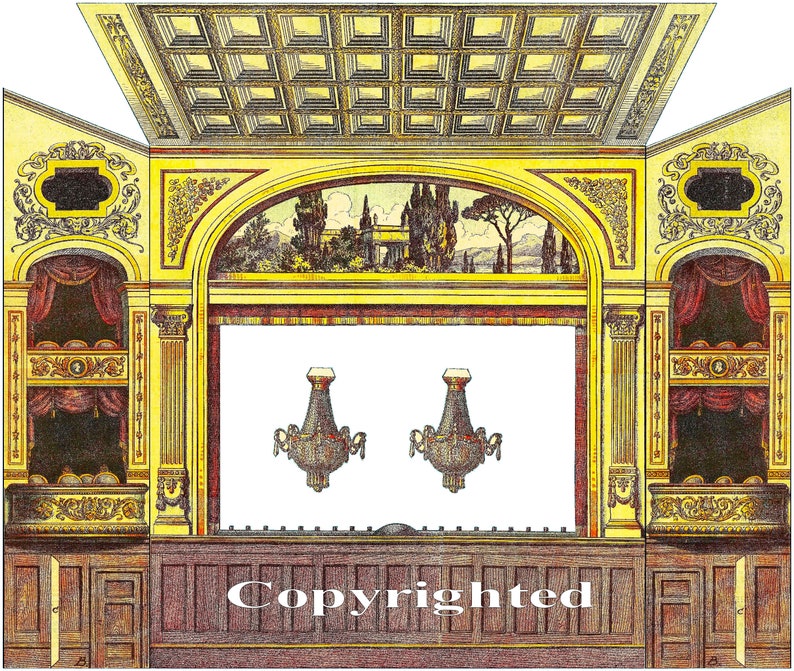 Antique Paper Toy Theatre Diorama PRINTABLE SHEET to Cut & Assemble ...