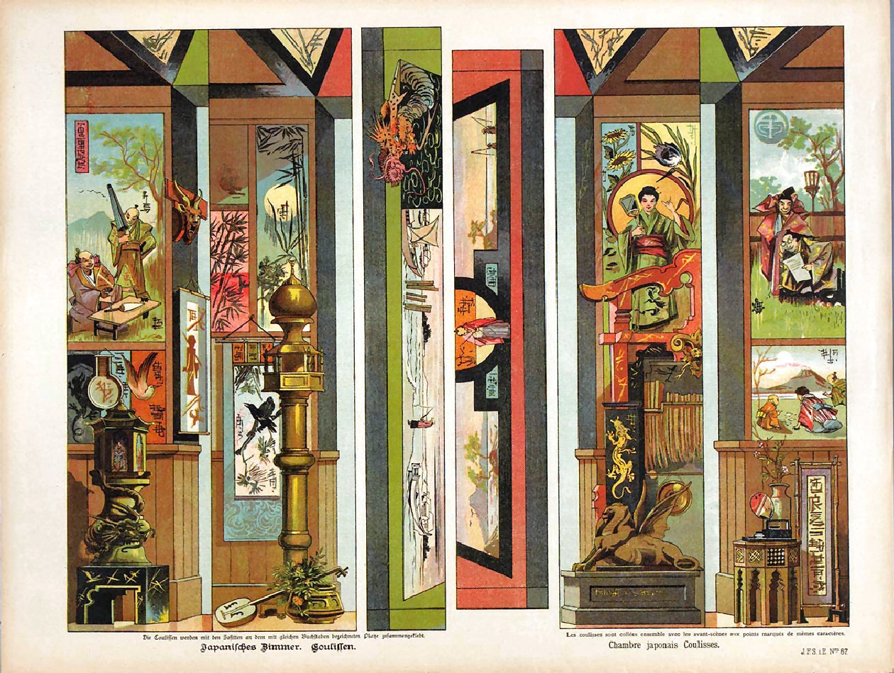 100 Assorted Antique Paper Toy Theatre SIDE SCENE Printable Images ...