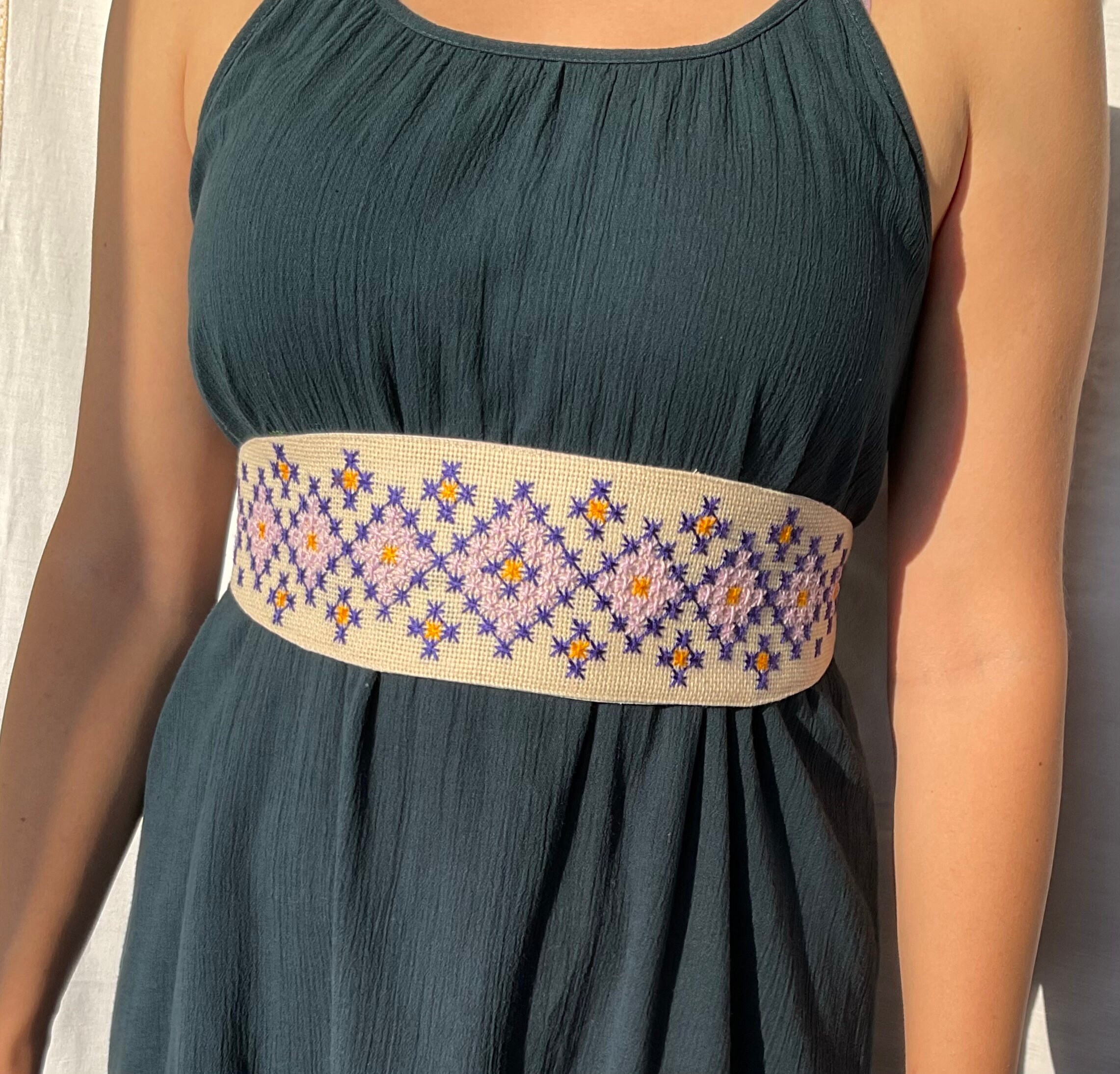 Embroidered Belt, Turkish Embroidery Belts, Cotton Belt, Ethnic Organic ...