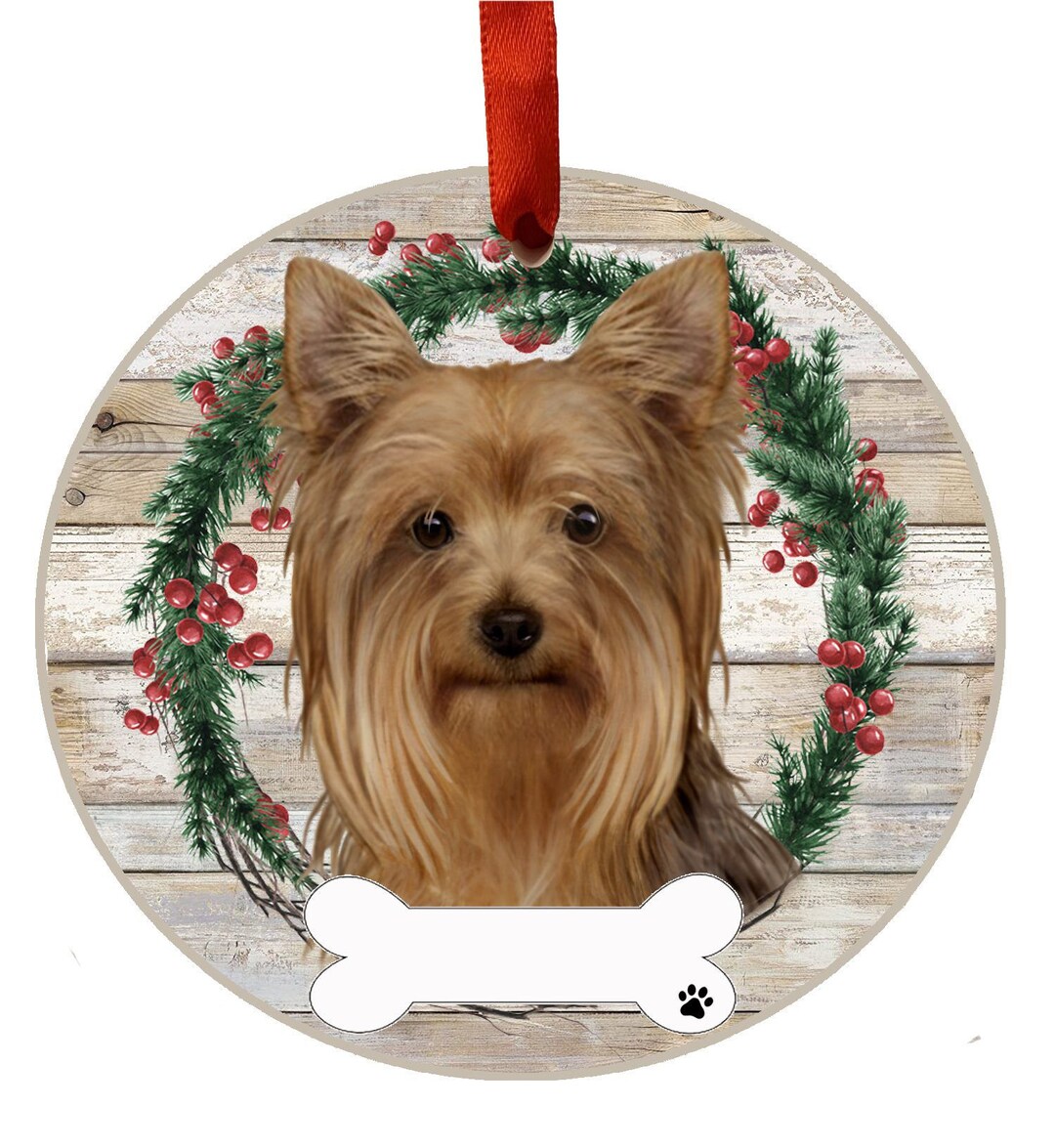 Yorkie Personalized Christmas Ornament, Yorkie Dog Christmas Tree ...