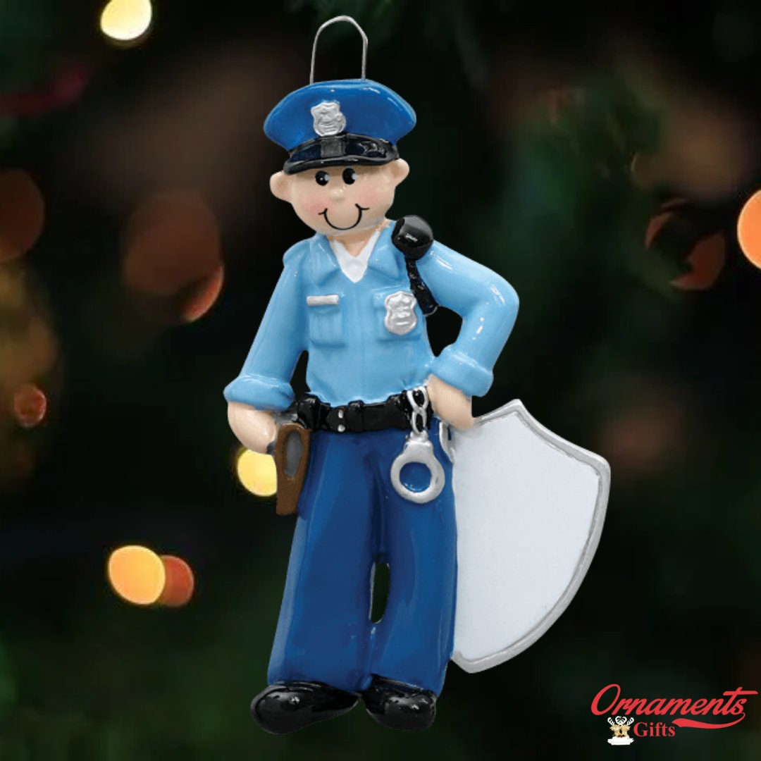 Policeman Christmas Tree Personalized Ornament, Christmas 2025,hero ...