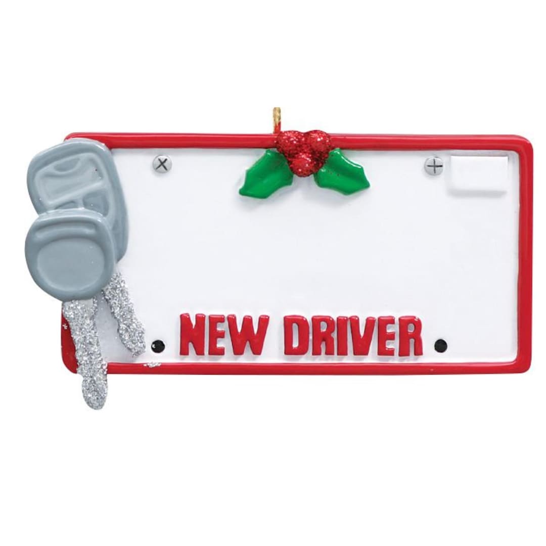 Personalized New Driver Ornament 2025 – Custom License Plate Christmas ...