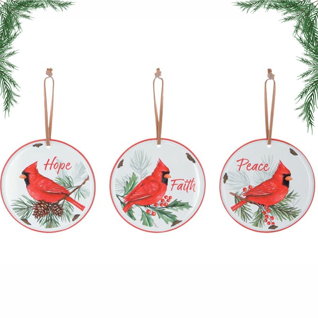PEACE FAITH HOPE Cardinal Ornament Christmas Tree Ornament - Etsy