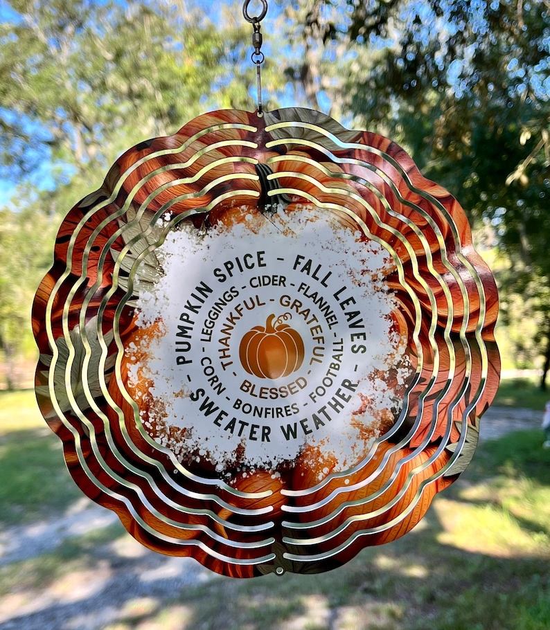 Pumpkin Spice 8” Wind Spinner, Latte, Sweater, Autumn, Fall, Coffee ...