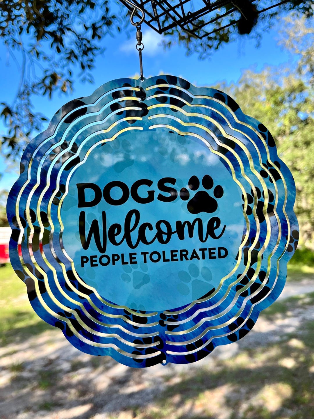Dogs Welcome 8” Wind Spinner, Garden Ornament, Dog - Etsy