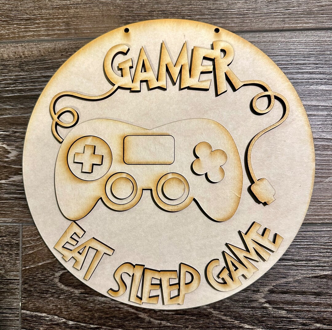 Gamer 9-3/4 DIY Sign, Wood Cutout Game Controller - Etsy