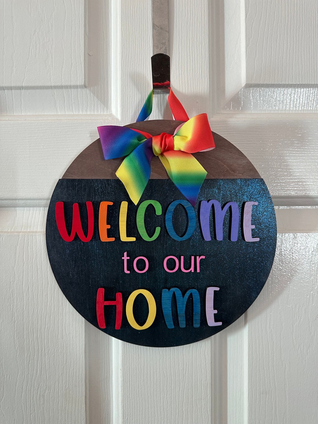 Welcome to Our Home, Rainbow Colored Welcome Sign, LGBTQ Welcome, Door ...